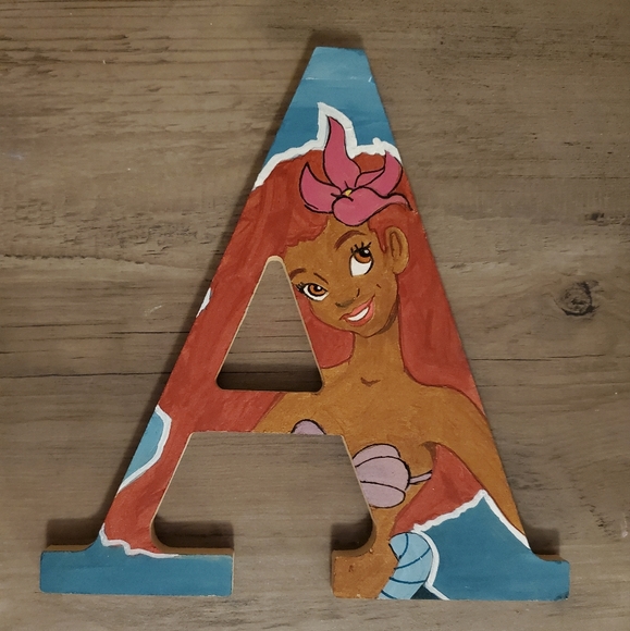 Disney | Accents | Hand Painted Little Mermaid Ariel Letter Art | Poshmark